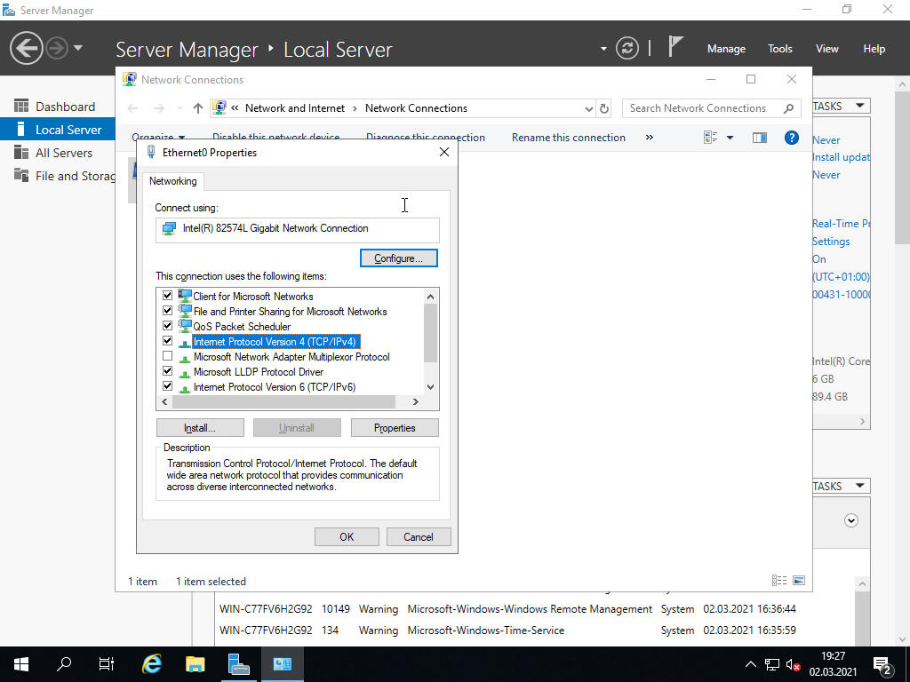 [4] Ustaw stały adres IP – zicherSERVER'S