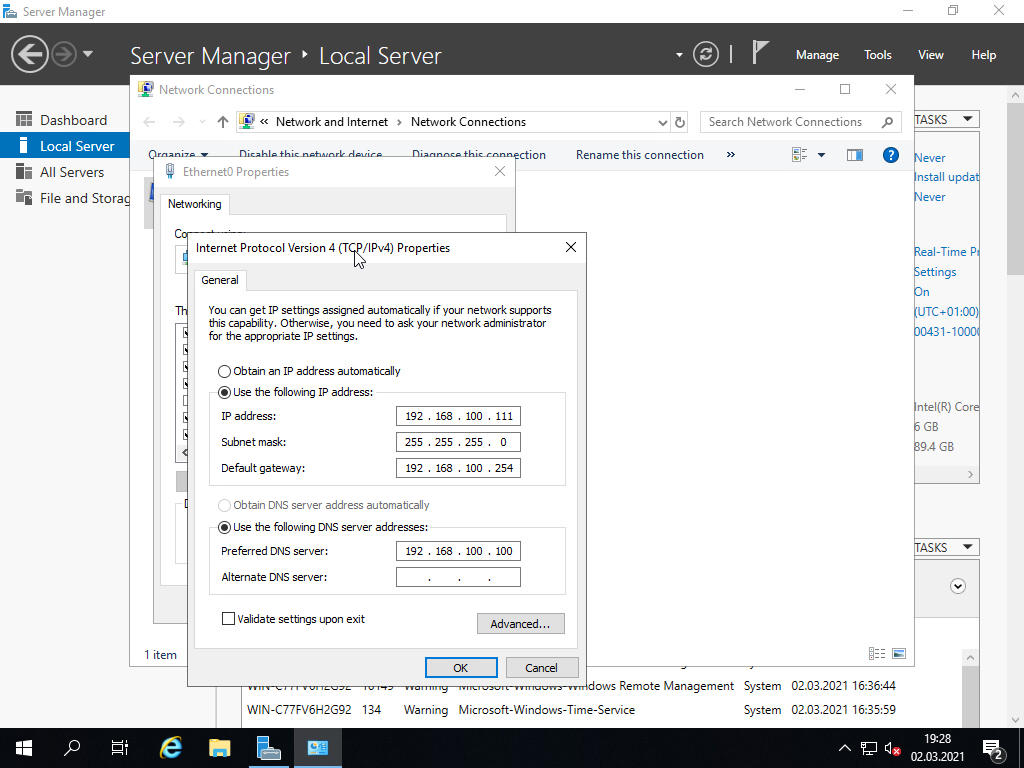 [4] Ustaw stały adres IP – zicherSERVER'S